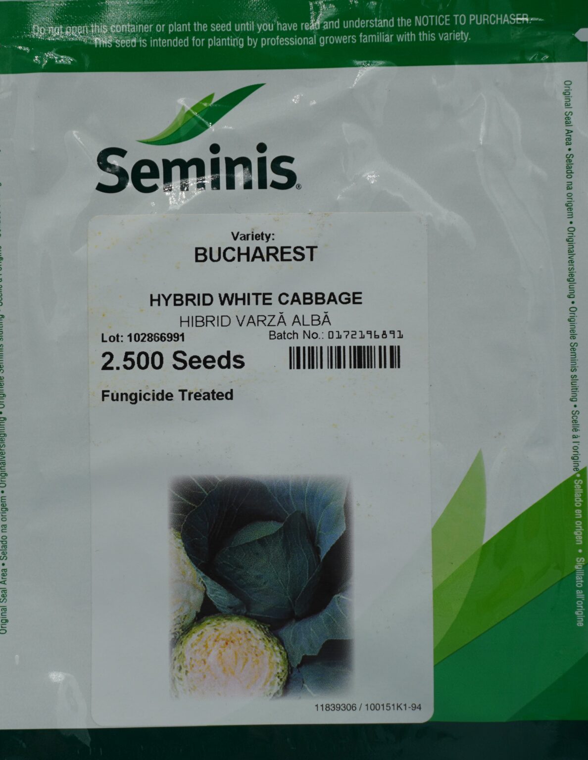 Seminte varza Bucharest 2500 sem. - Pret Avantajos - Agroprod